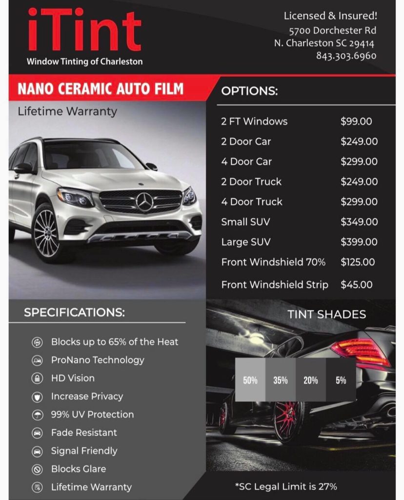 NANO CERAMIC AUTO FILM - Itint of Charleston