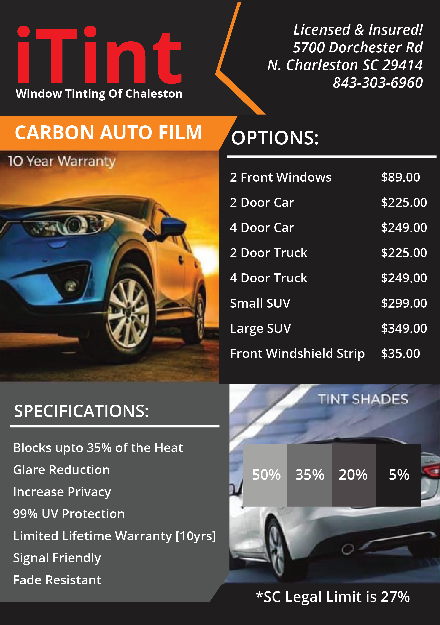CARBON AUTO FILM - Itint of Charleston
