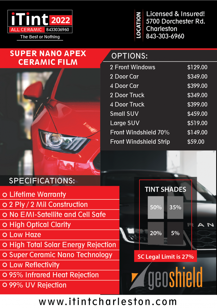 SUPER NANO APEX CERAMIC FILM - Itint of Charleston